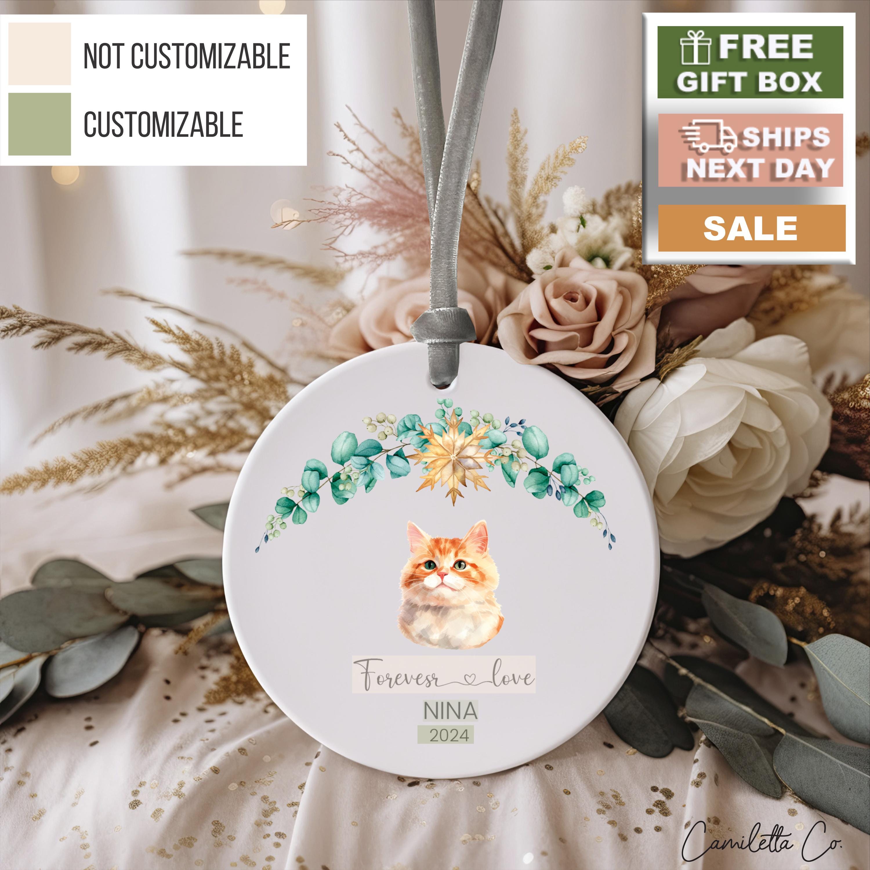 Custom Cat Memorial Ornament Personalized Cat Portrait Cat Sympathy ...