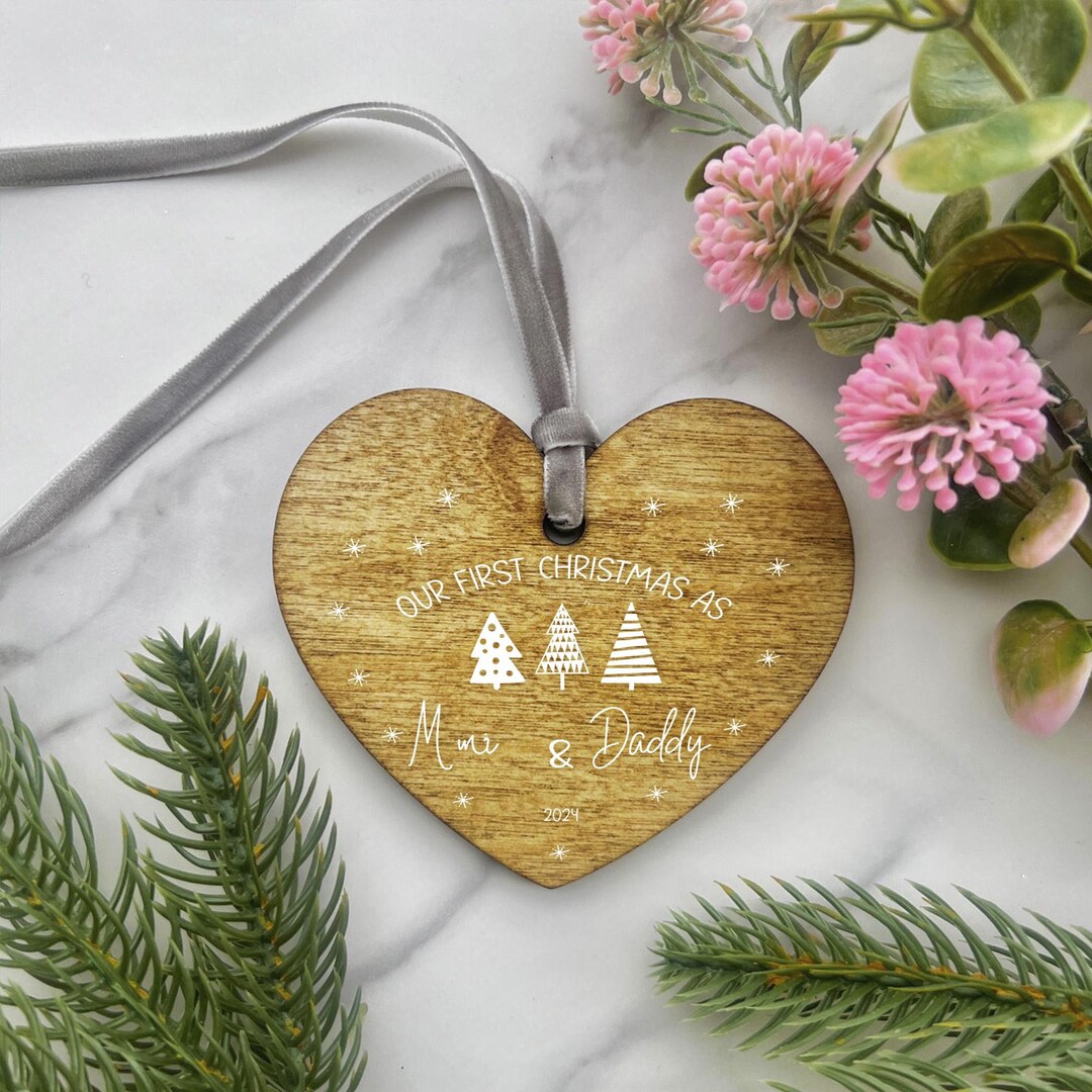 New Parents Ornament 2024 Personalized First Christmas Keepsake, Custom ...