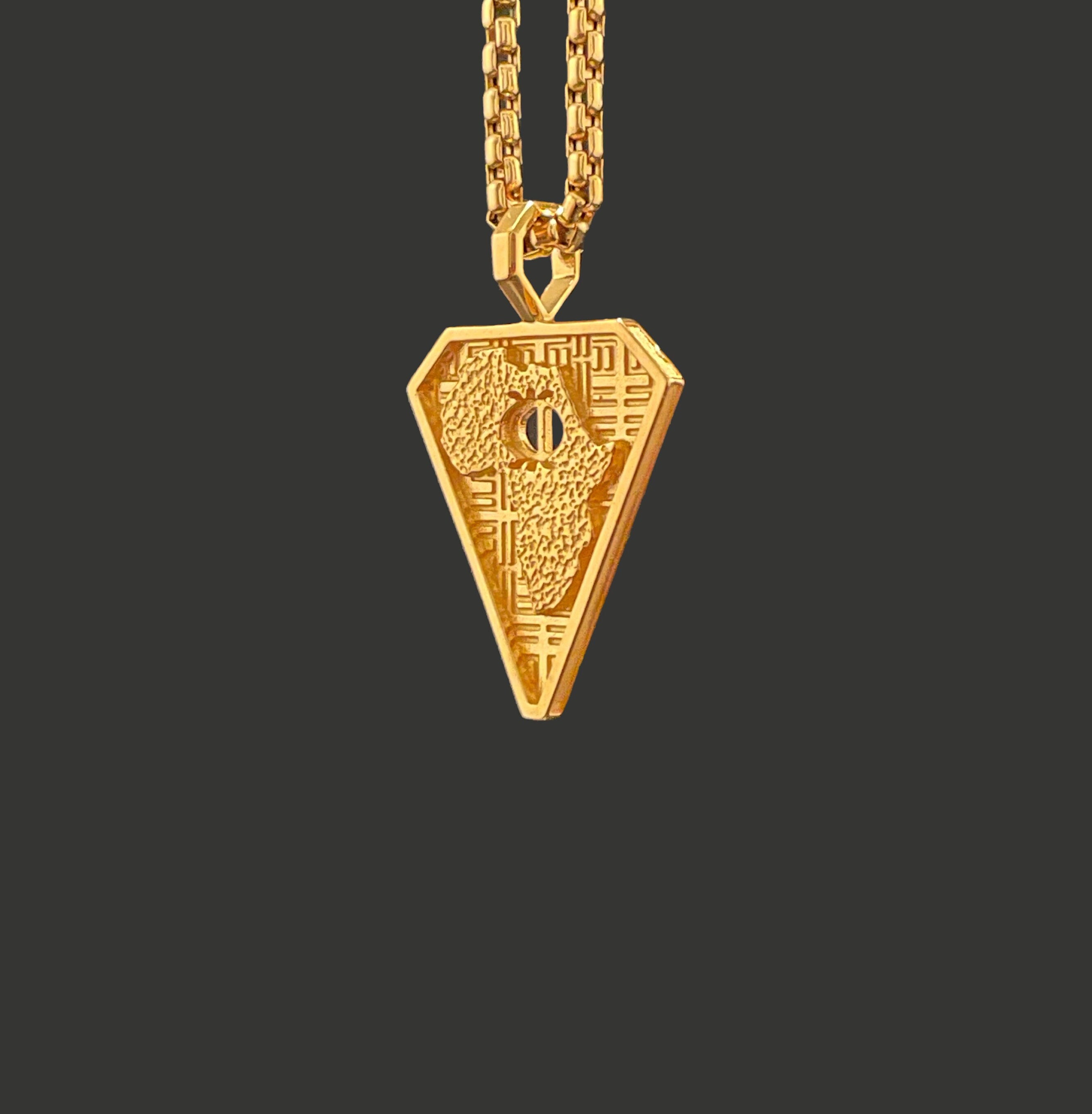 18k Gold-plated Adinkra Symbol persevere and Necklace. the Pendant ...