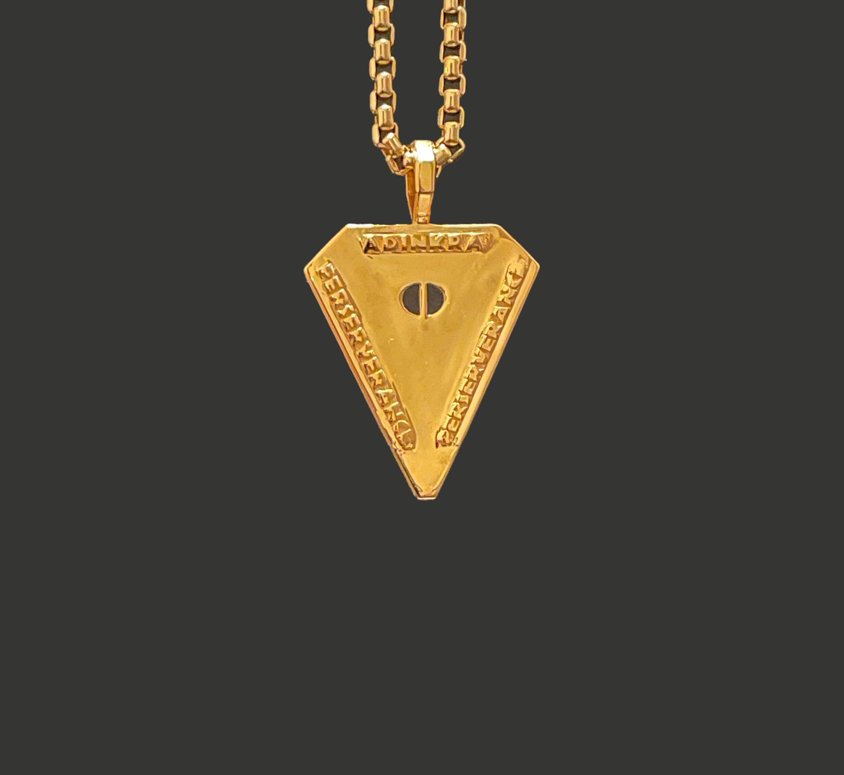 18k Gold-plated Adinkra Symbol persevere and Necklace. the Pendant ...