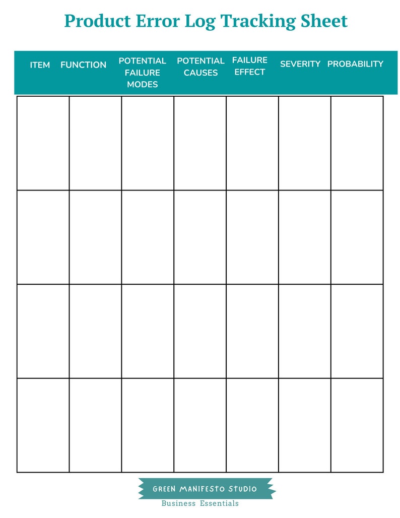 Product Error Log Workflow Tracking Excel Sheet | Product Contingency ...