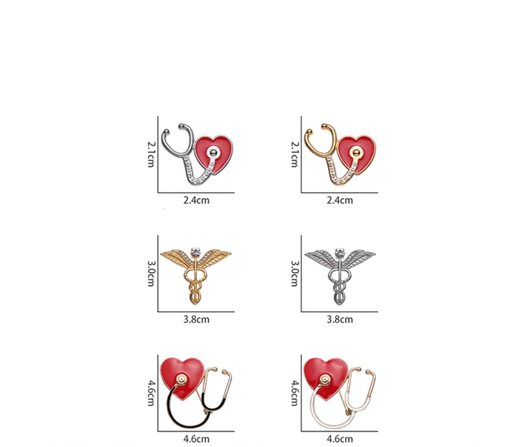 Angel Wings/snake Brooch/heart Stethoscope/metal Badge/pin Accessory ...