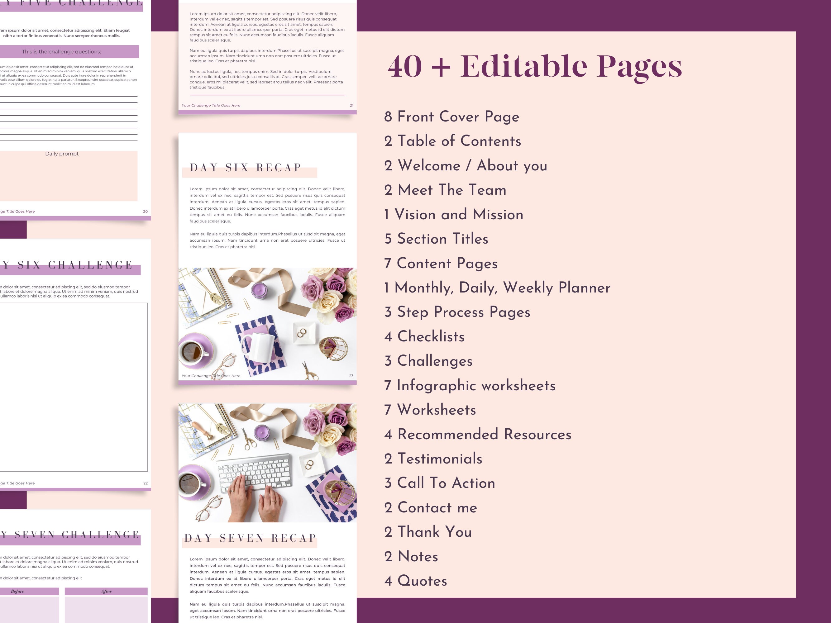 Challenge Workbook Canva Template, Client Management, Canva Ebook ...