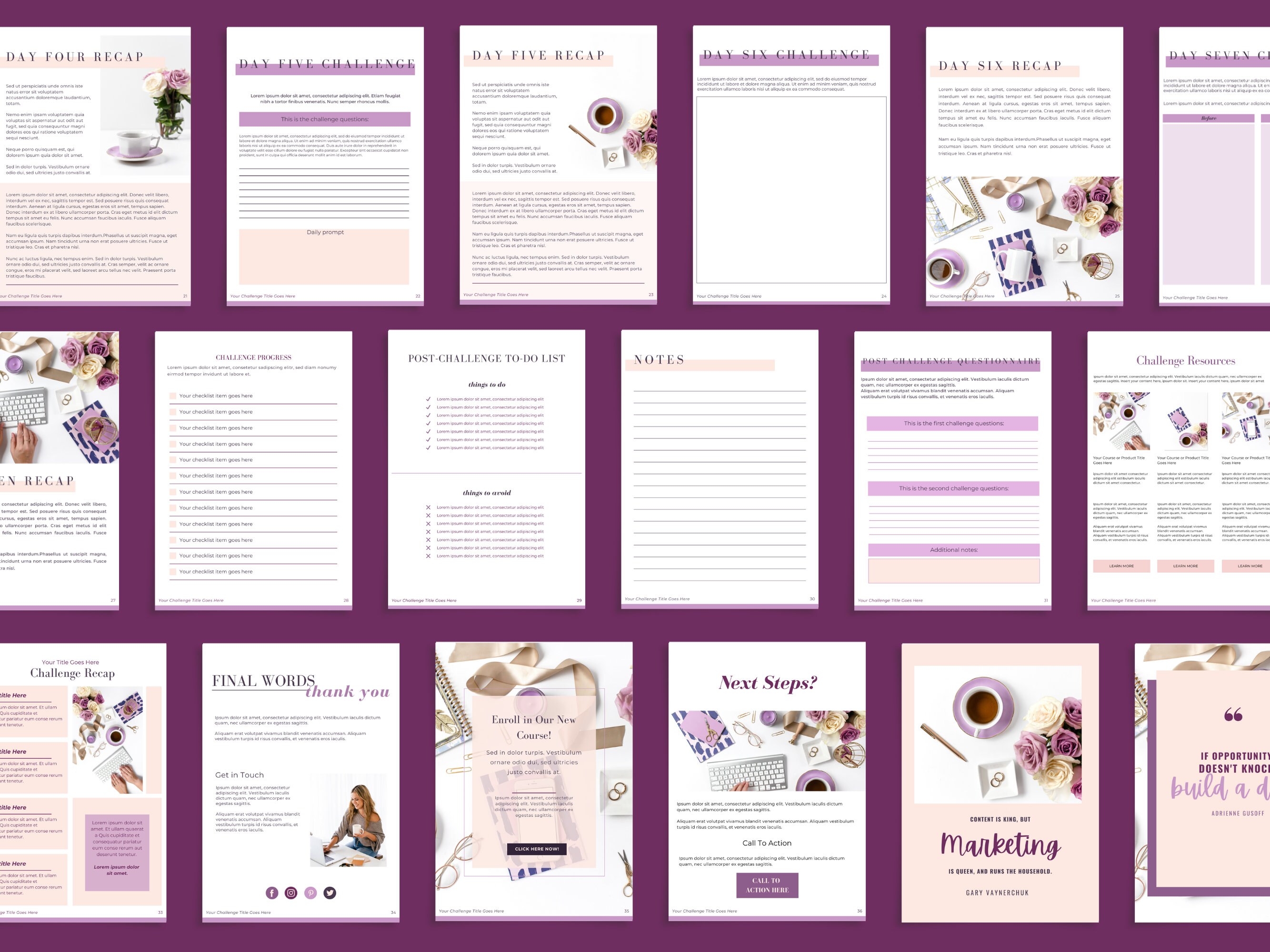 Challenge Workbook Canva Template, Client Management, Canva Ebook ...