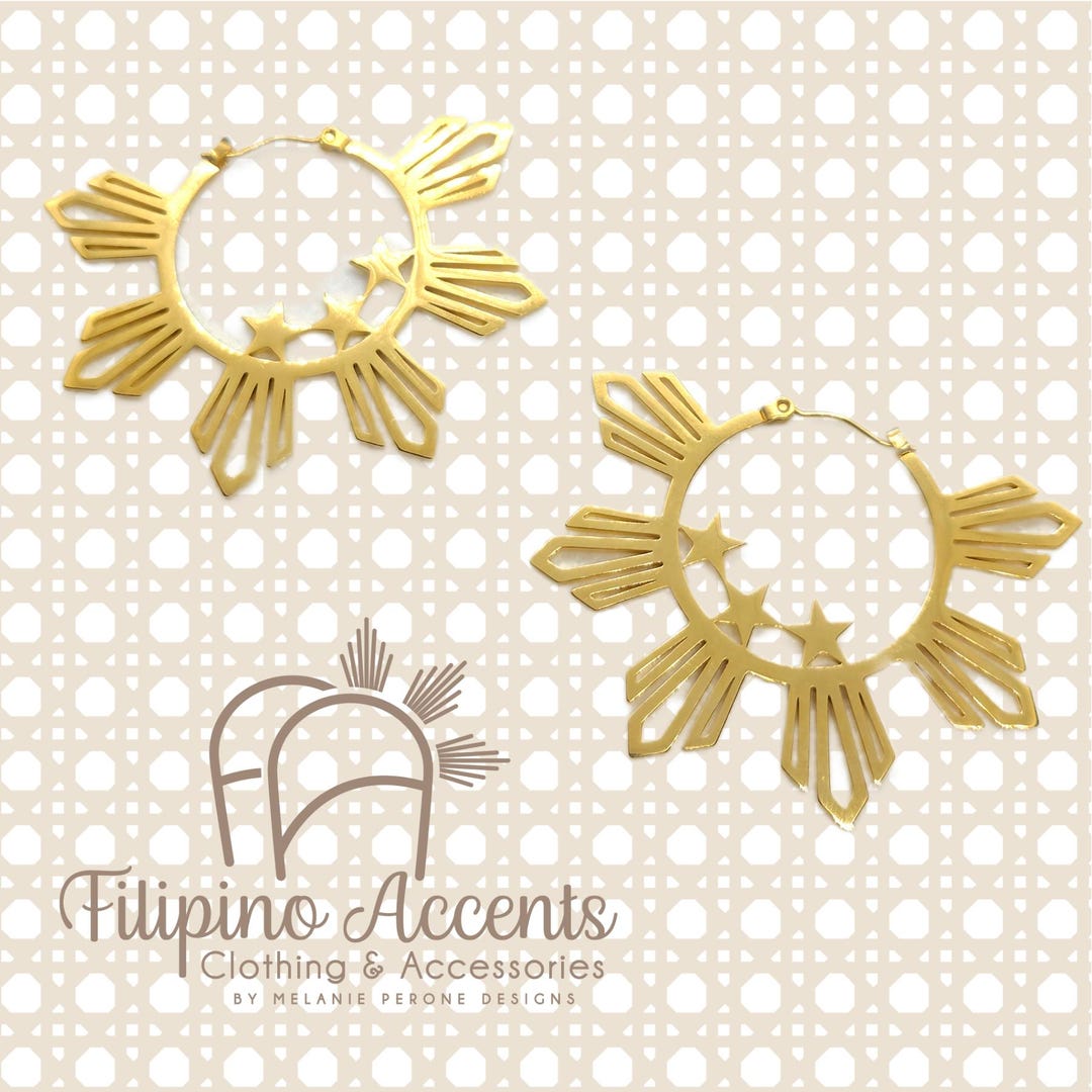 FILIPINO Sun and Stars Large Hoop Earrings - Etsy