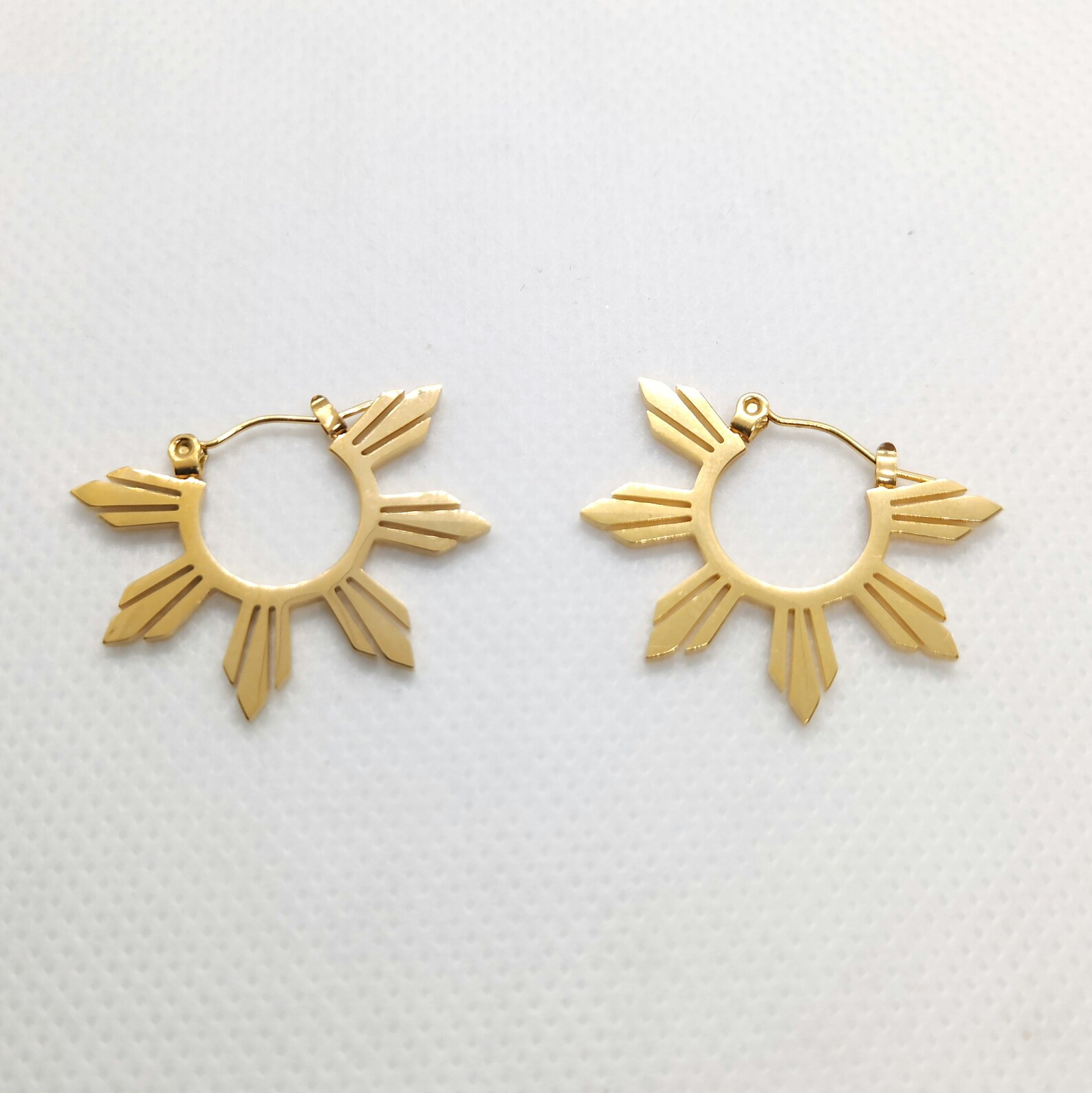 Filipino Sun Small Hoop Earrings - Etsy