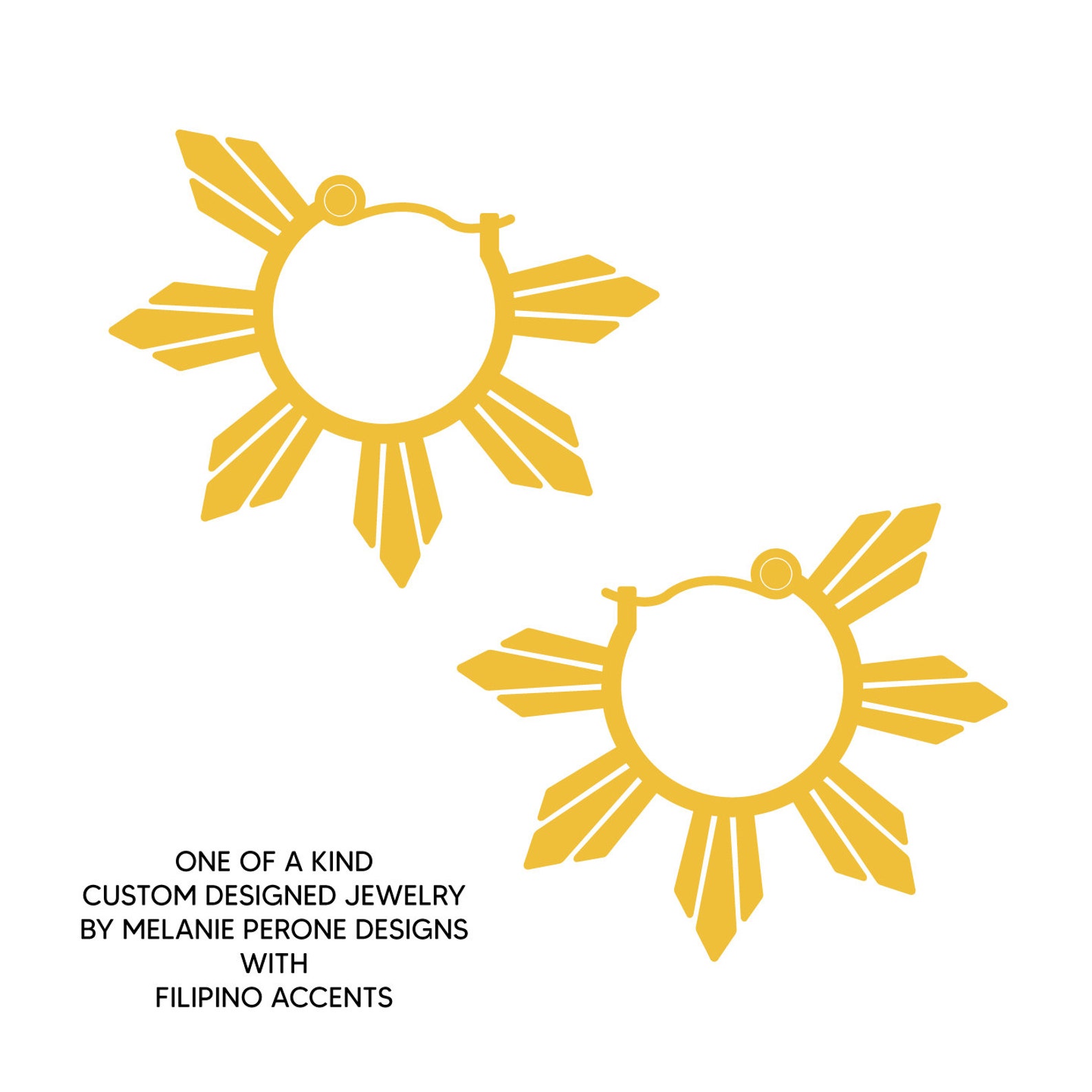 Filipino Sun Small Hoop Earrings - Etsy