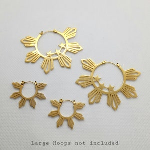 Filipino Sun Small Hoop Earrings - Etsy