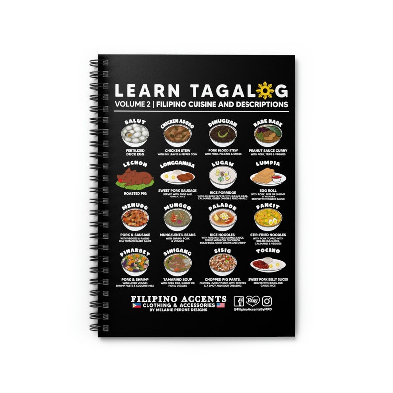 Filipino Cuisine Spiral Notebook Ruled Line - Etsy