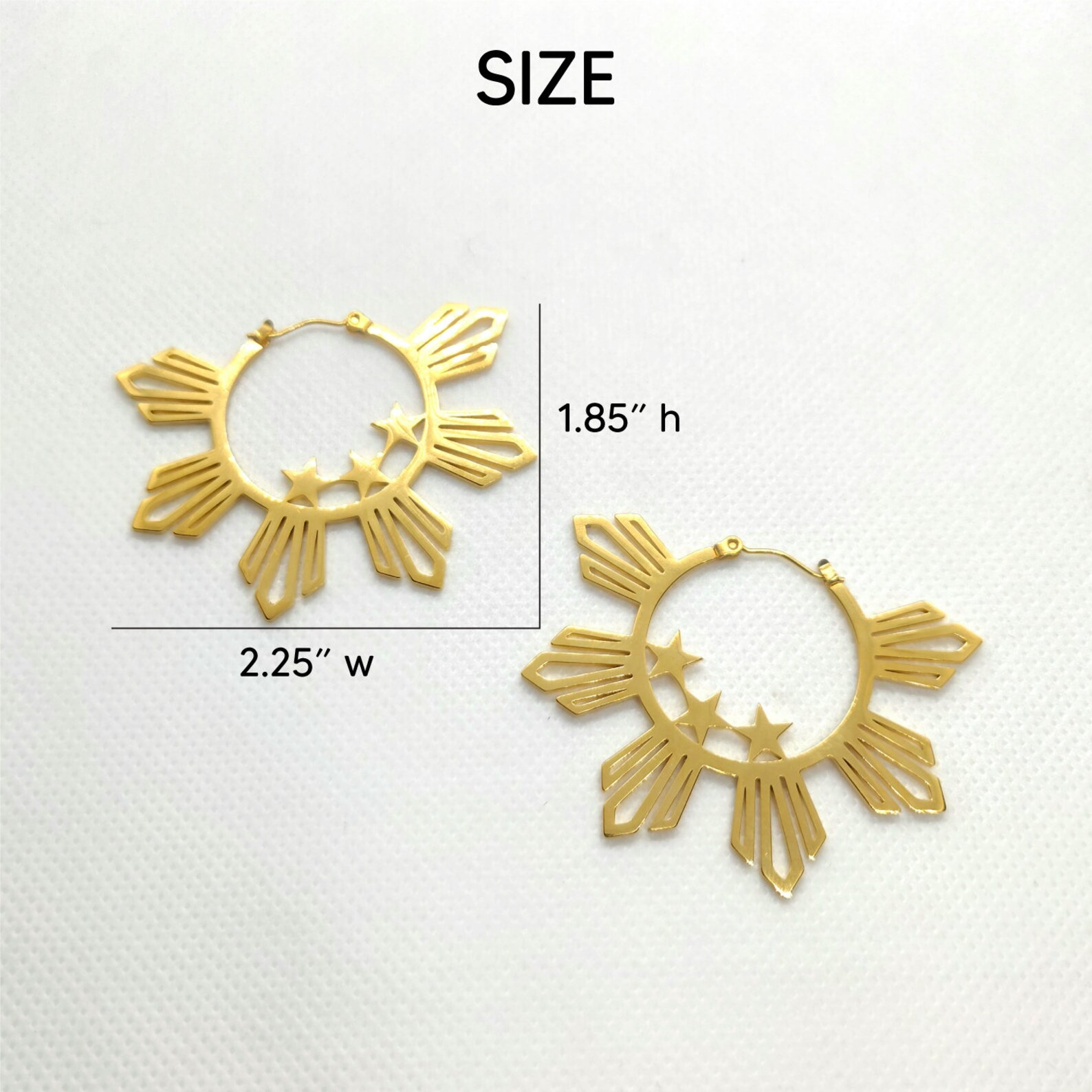 FILIPINO Sun and Stars Large Hoop Earrings - Etsy