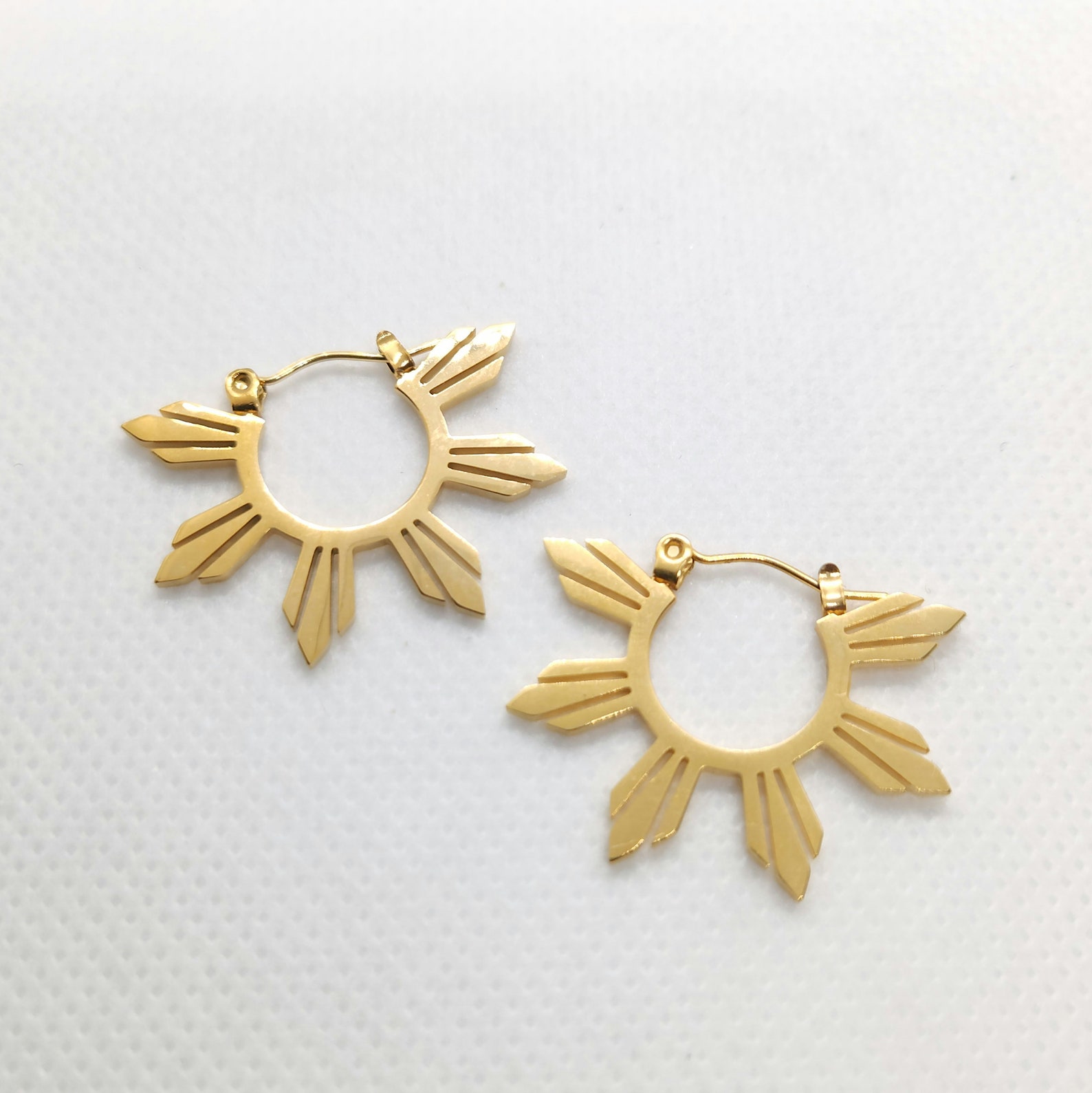 Filipino Sun Small Hoop Earrings - Etsy