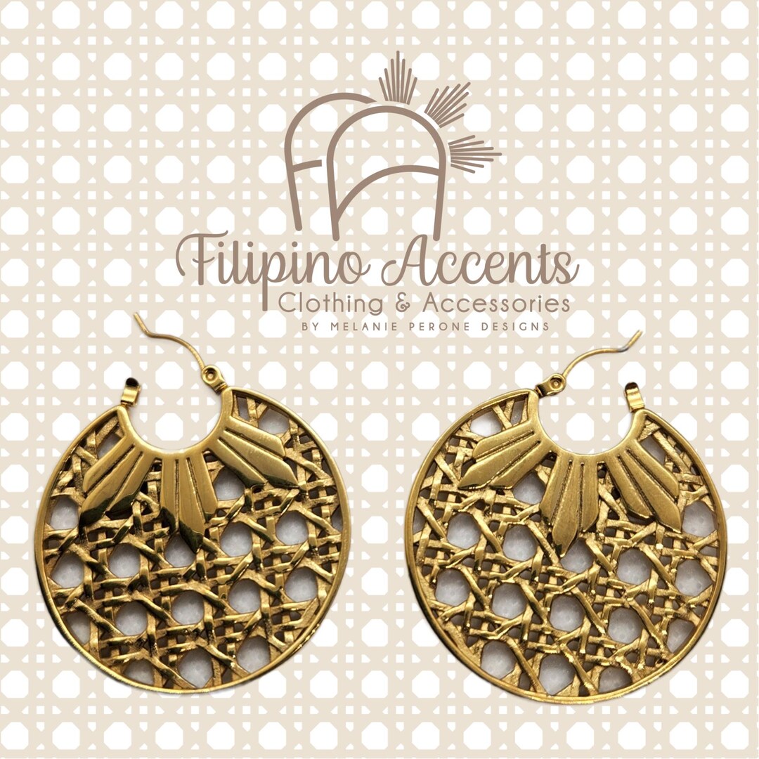 FILIPINO Rattan Earrings - Etsy