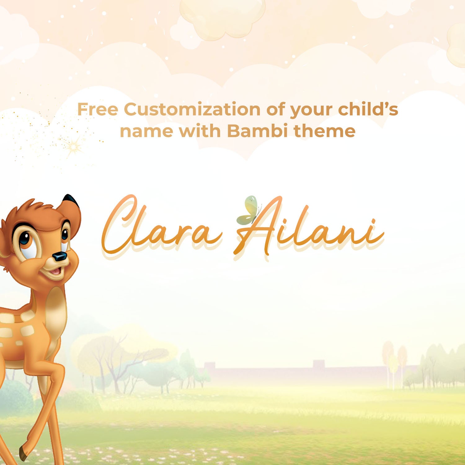 Bambi Themed Birthday Kit Invitation | Instant Download - Etsy