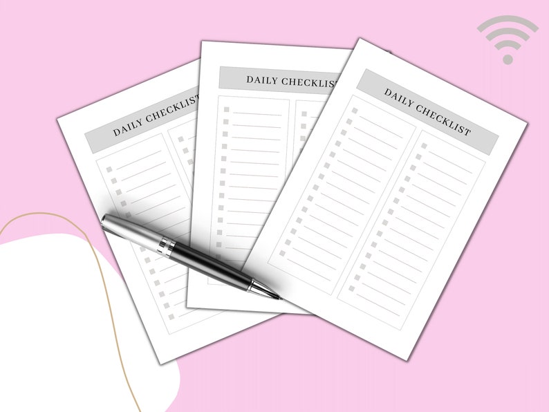 Daily Checklist Minimalist White and Grey to Do List Printable Digital ...