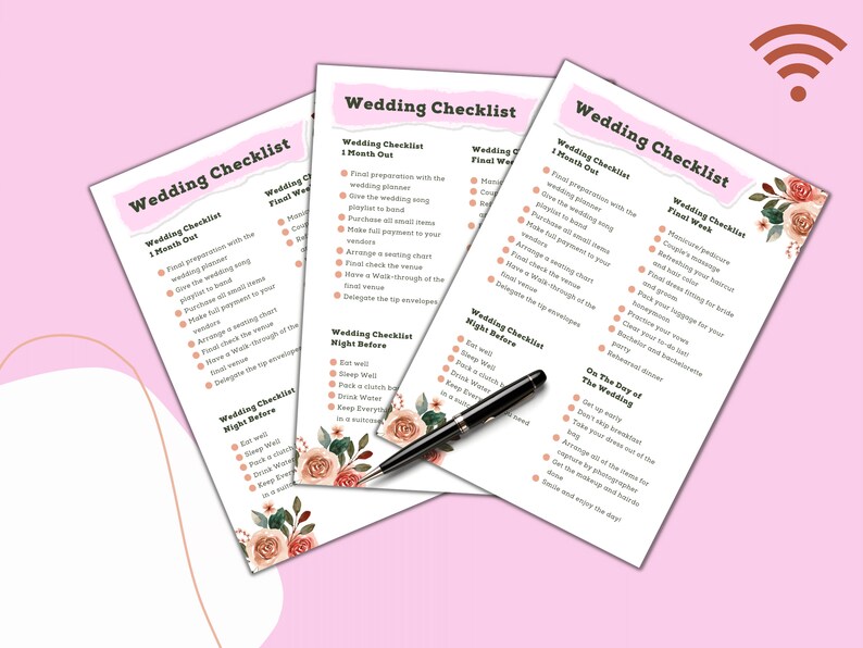 Wedding Checklist Printable Digital Download for iPad Goodnotes ...
