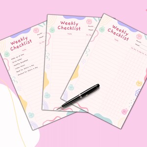 Weekly Checklist Task Manager Printable Digital Download PDF for iPad ...