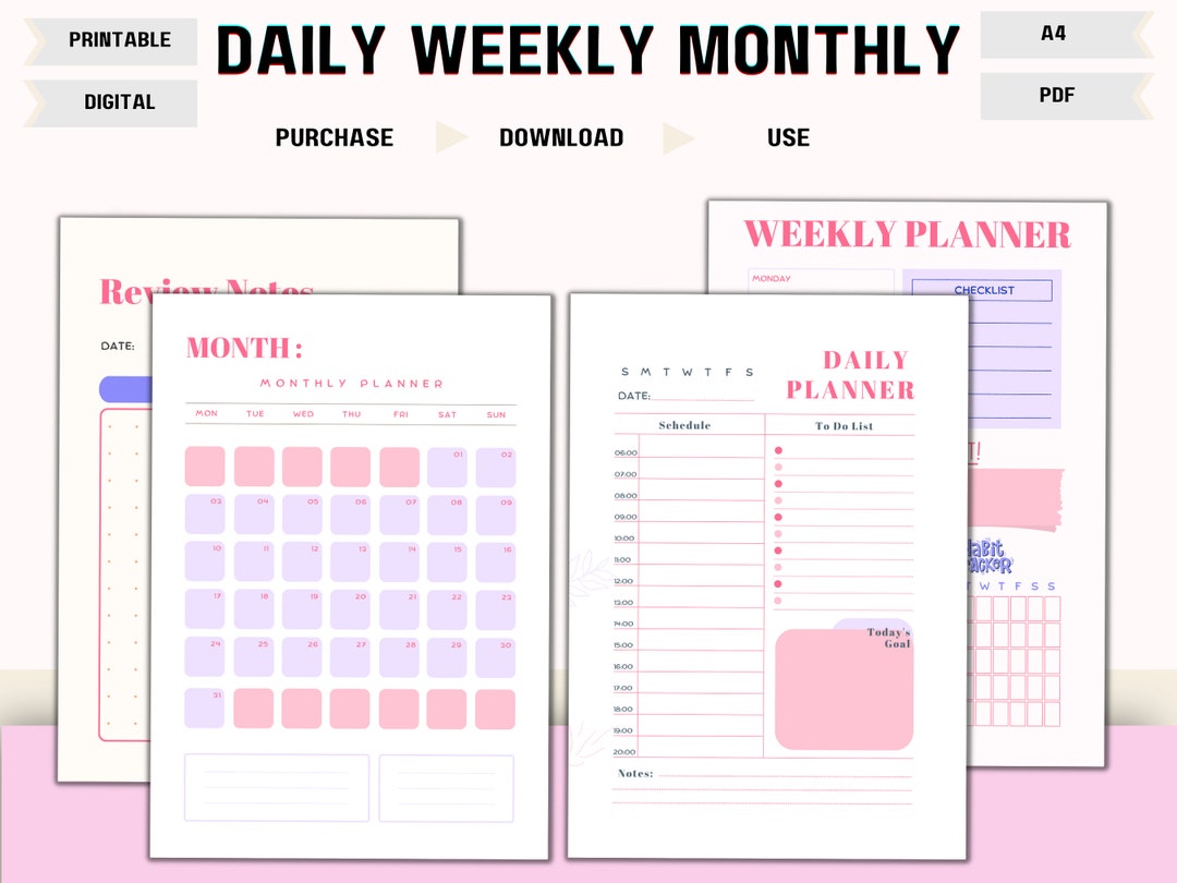Weekly Planner Printable: To-do List, Habit Tracker (digital Download ...