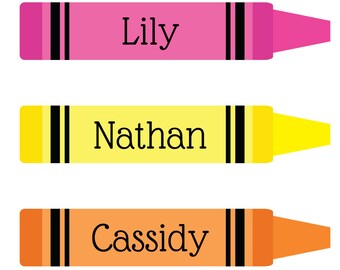 Printable Crayon Name Tags - Etsy