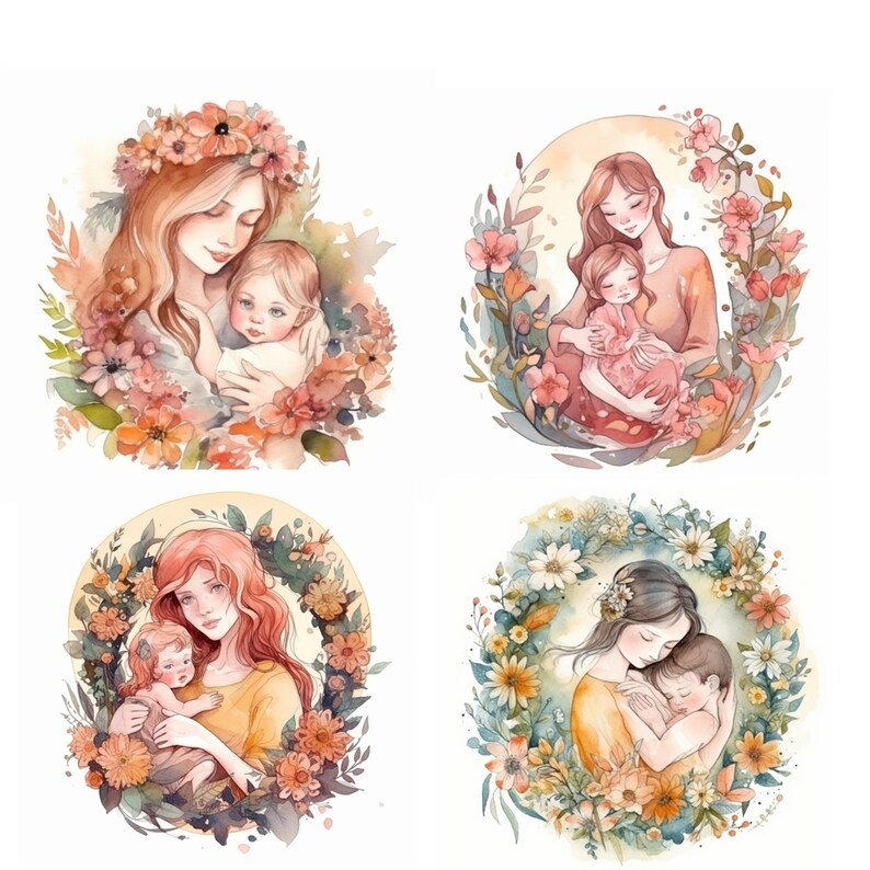 20 Mothers Day Clipart, Mother-daughter Clipart, Mother and Daughter ...