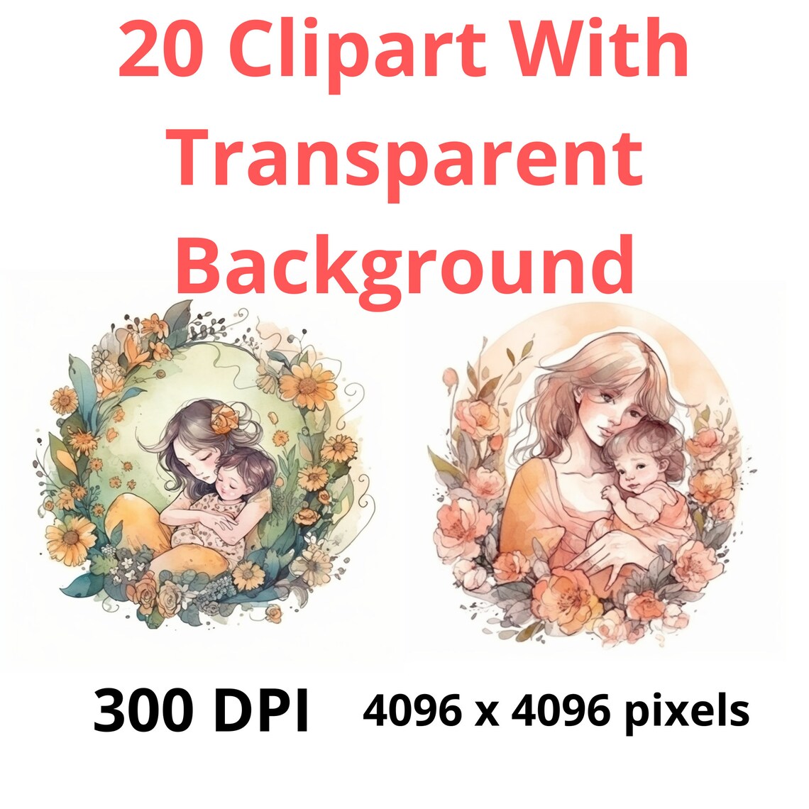 20 Mothers Day Clipart, Mother-daughter Clipart, Mother and Daughter ...