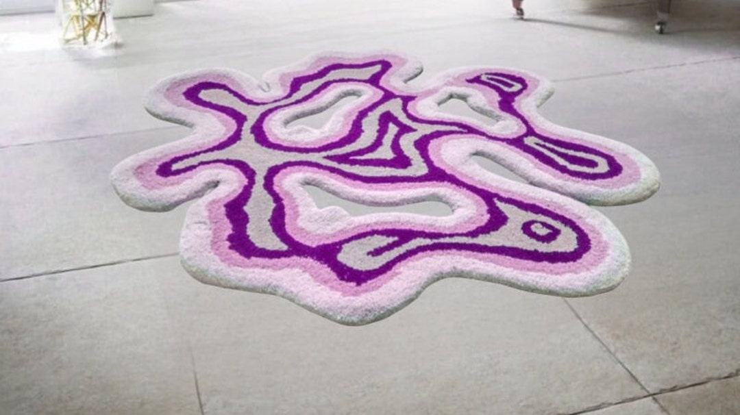 Irregular Amoeba Shaped Rug Hand-tufted 100% Wool Handmade Area Rug ...