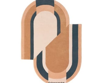 Irregular Shape Hand Tufted Rug/ Abstract Feel for Living - Etsy