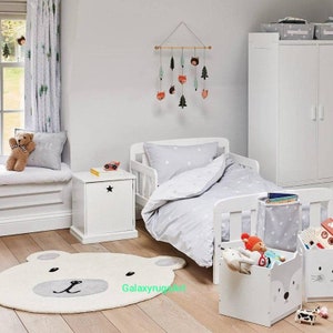 Cute Taddy Face Rug, Cream White Rug, Cartoon Rugs, Kids Bedroom Living ...