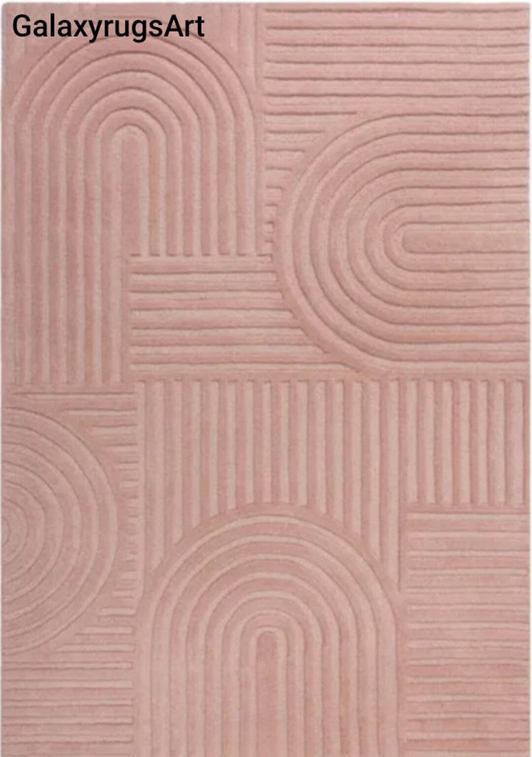 Modern Throw Rug/abstract Combed Curves Rug/handmade Area Rug - Etsy