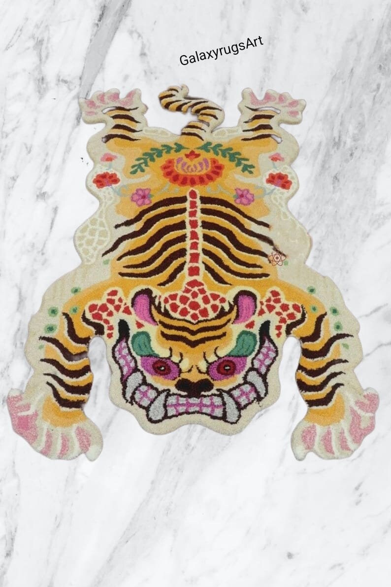 Hand Tufted Tibetan Tiger Rug New Pattern / Animal Rug Carpet - Etsy