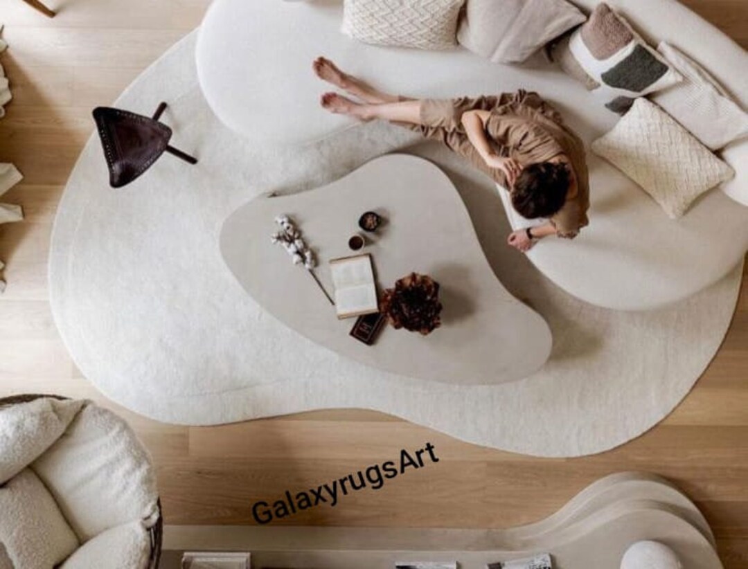 Kidney Shape Hand Tufted Country Oriental Wool Rug Hand Tufted Wool Rug ...