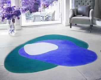 Modern Abstract Irregular Handmade Woolen Designer Tufted Area Rug for ...