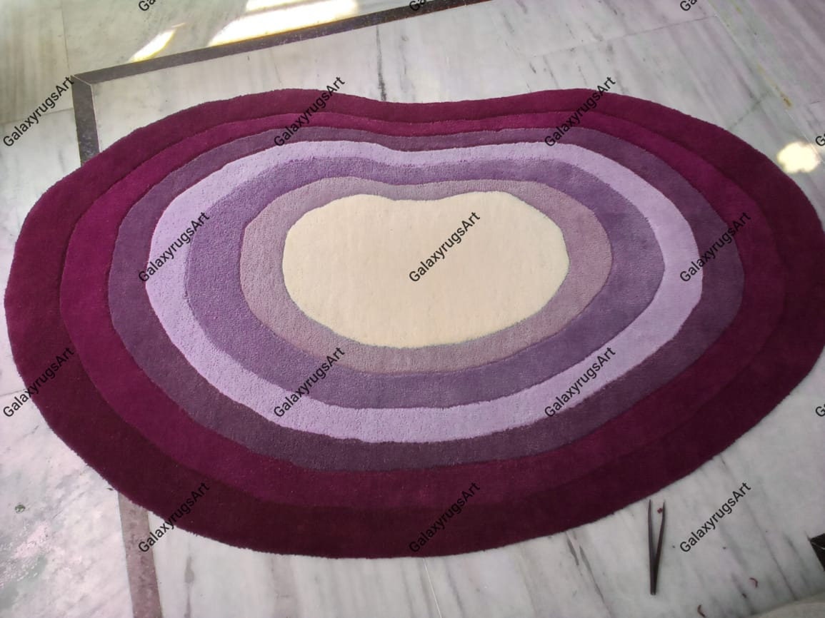 Kidney Inside Kidney Shape Modern Area Rugs Designer Rugs - Etsy
