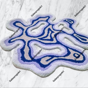 Irregular Amoeba Shaped Rug Hand-tufted 100% Wool Handmade Area Rug ...