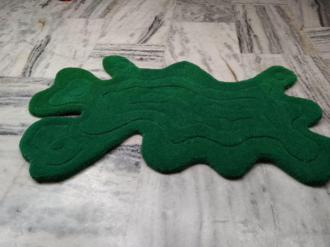 Amoeba Brown Squiggle Shaped Throw Rug Hand Tufted 100% Wool Handmade ...