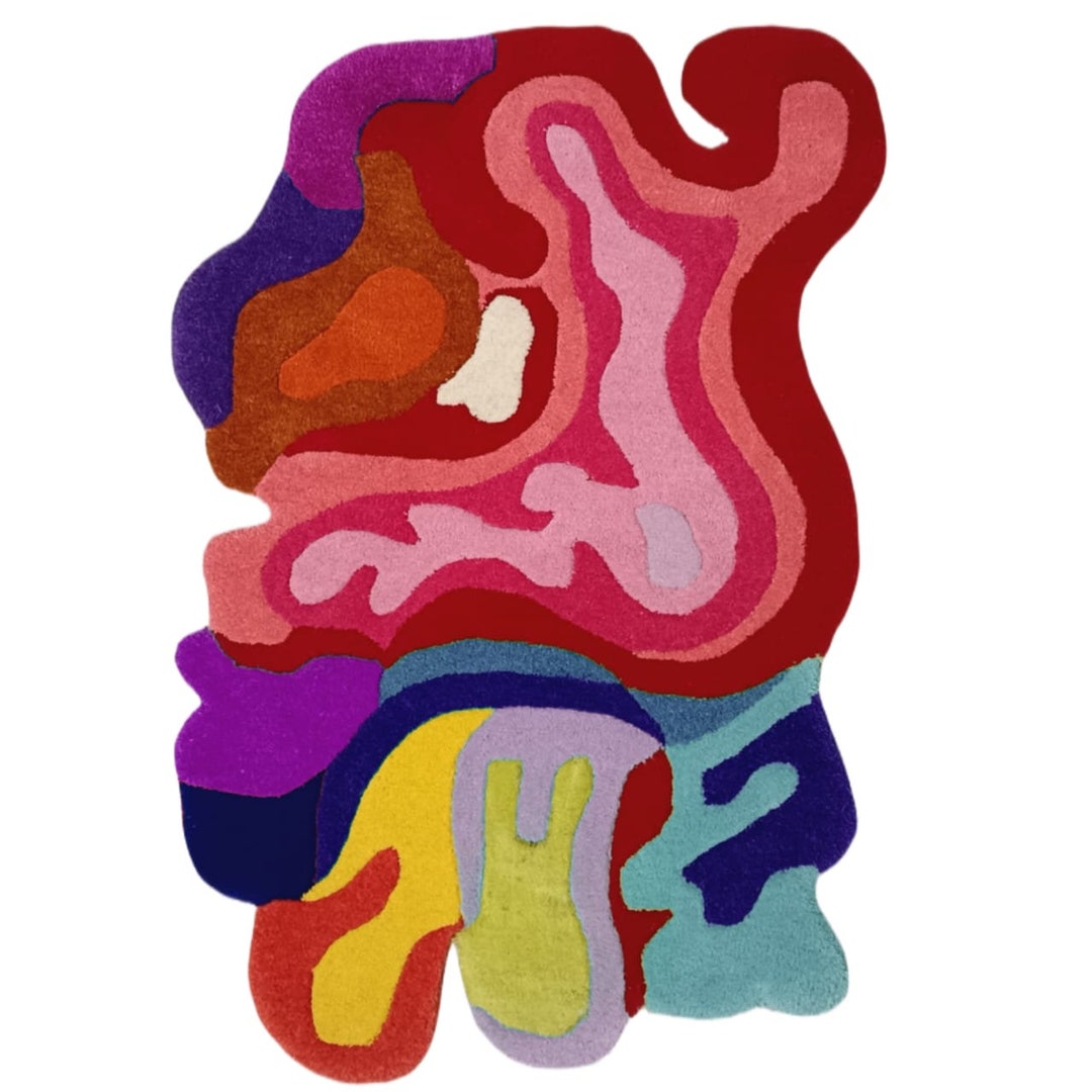 Irregular Amoeba Shaped Rug Hand-tufted 100% Wool Handmade Area Rug ...