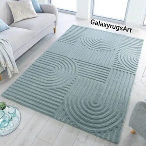 Modern Throw Rug/abstract Combed Curves Rug/handmade Area Rug - Etsy
