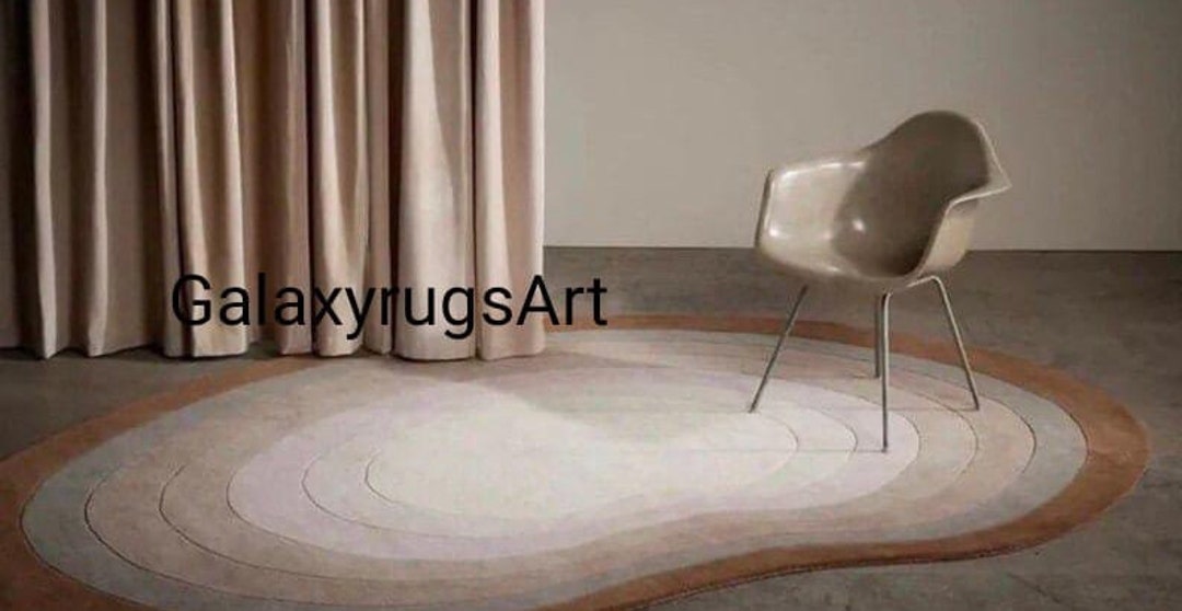 Kidney Inside Kidney Shape Modern Area Rugs Designer Rugs - Etsy