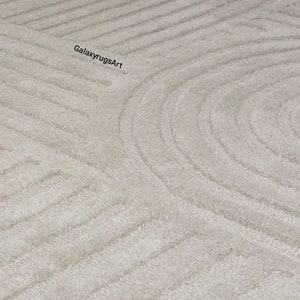 Modern Throw Rug/abstract Combed Curves Rug/handmade Area Rug - Etsy