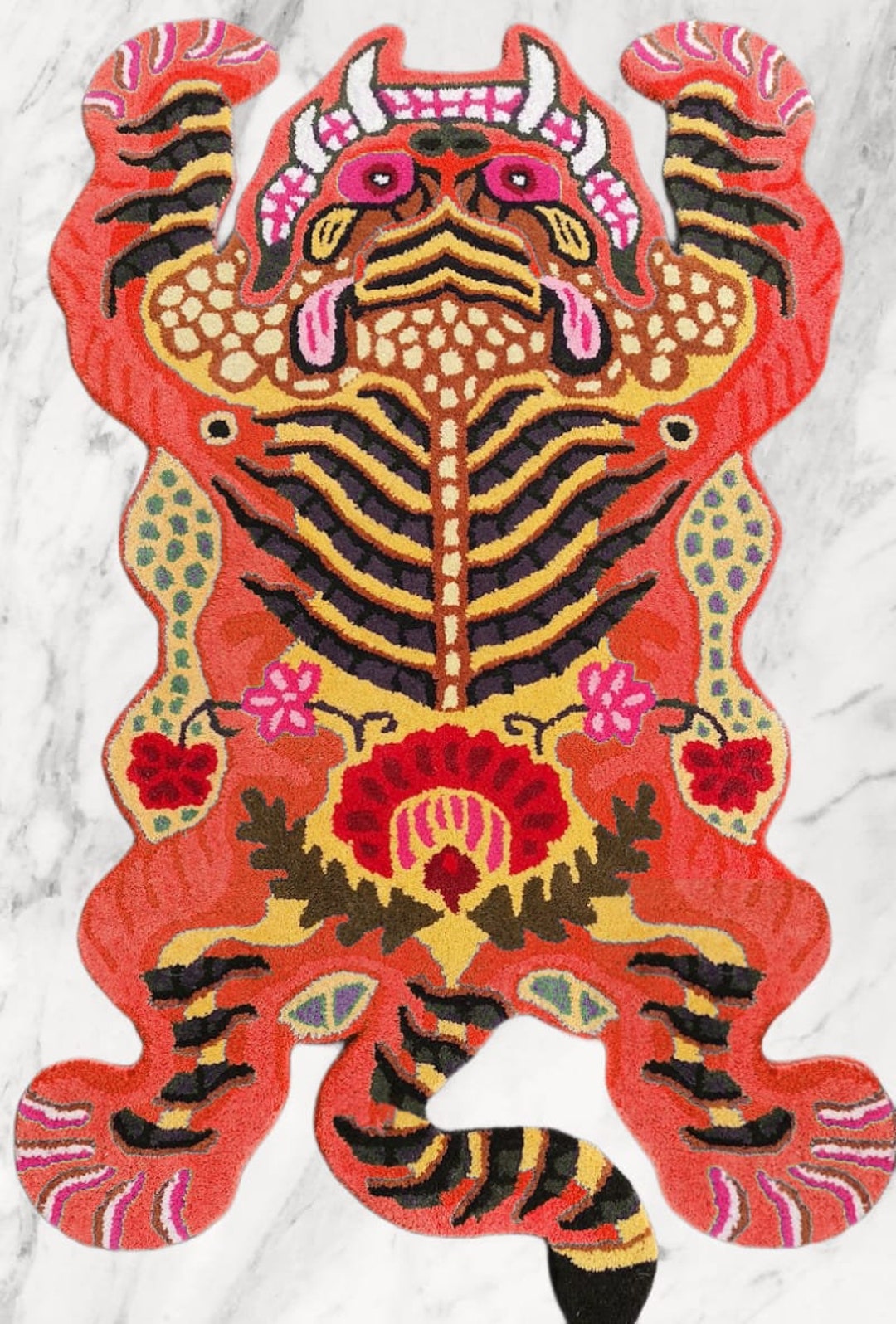 Hand Tufted Tibetan Tiger Rug New Pattern / Animal Rug /skin Rug Carpet ...