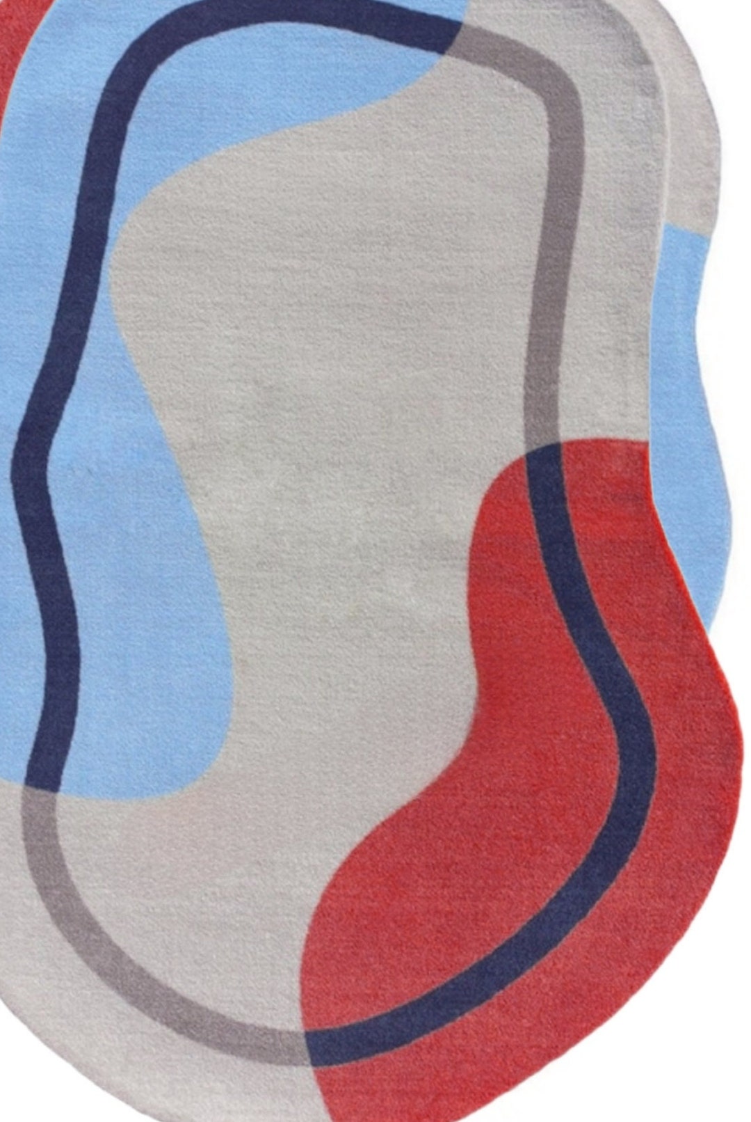 Amoeba Irregular Shaped Rug Hand-tufted 100% Wool Handmade Area Rug ...