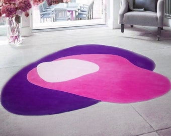 Modern Abstract Irregular Handmade Woolen Designer Tufted Area Rug for ...