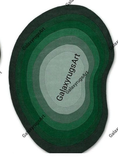 Kidney Inside Kidney Shape Modern Area Rugs Designer Rugs - Etsy