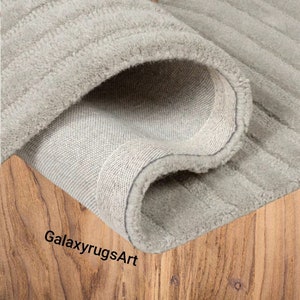 Modern Throw Rug/abstract Combed Curves Rug/handmade Area Rug - Etsy