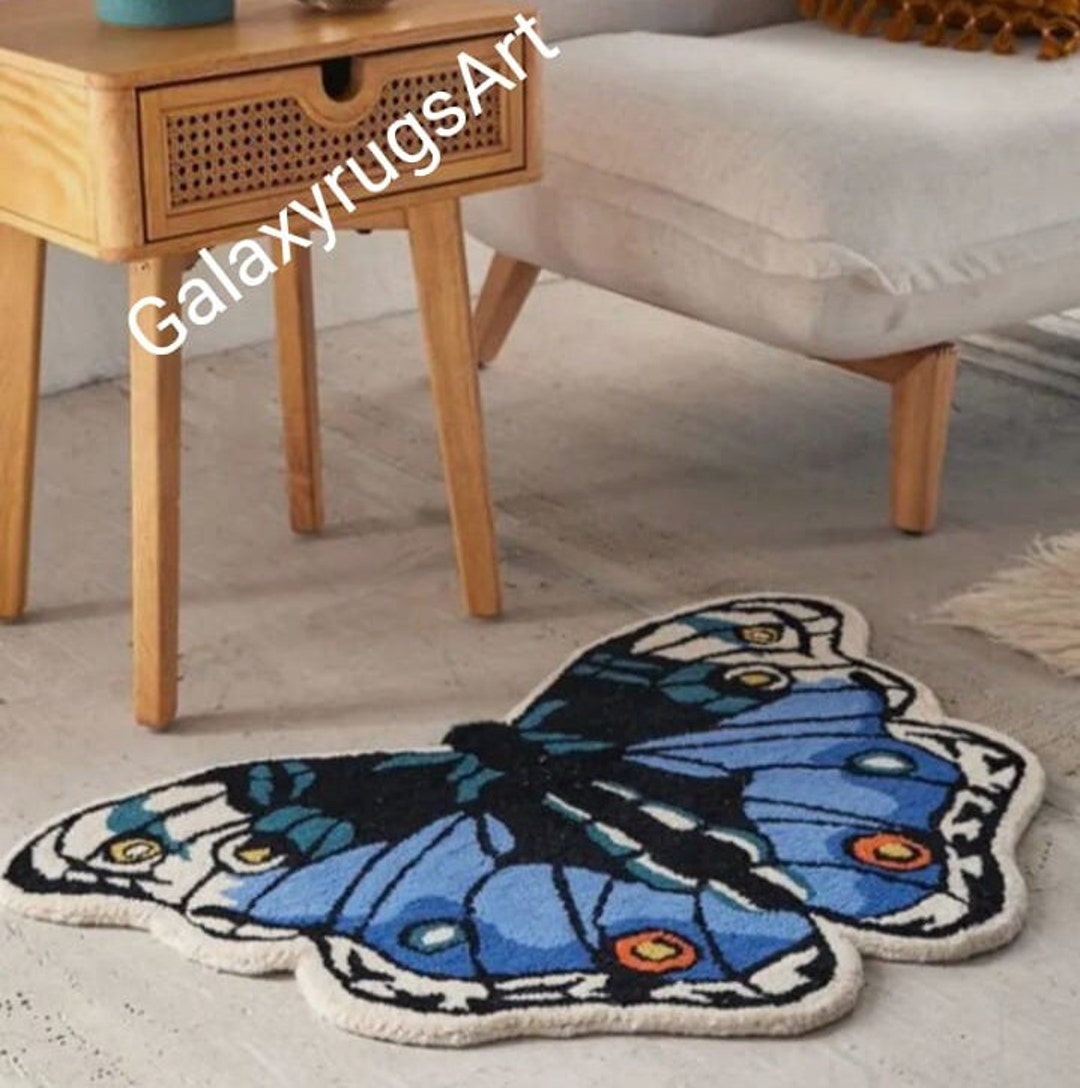 Handmade Butterfly Rug Colorful Tufted Butterfly Carpet - Etsy
