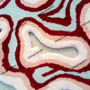 Irregular Amoeba Shaped Rug Hand-tufted 100% Wool Handmade Area Rug ...