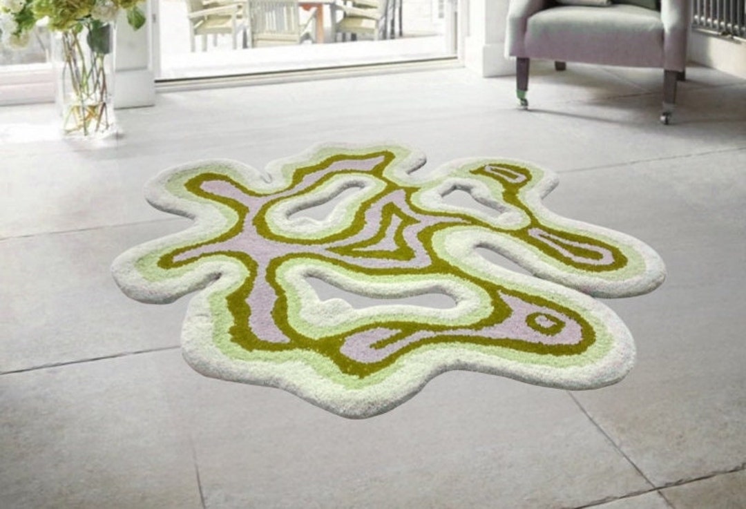 Irregular Shaped Rug Hand-tufted 100% Wool Handmade Area Rug Carpet for ...