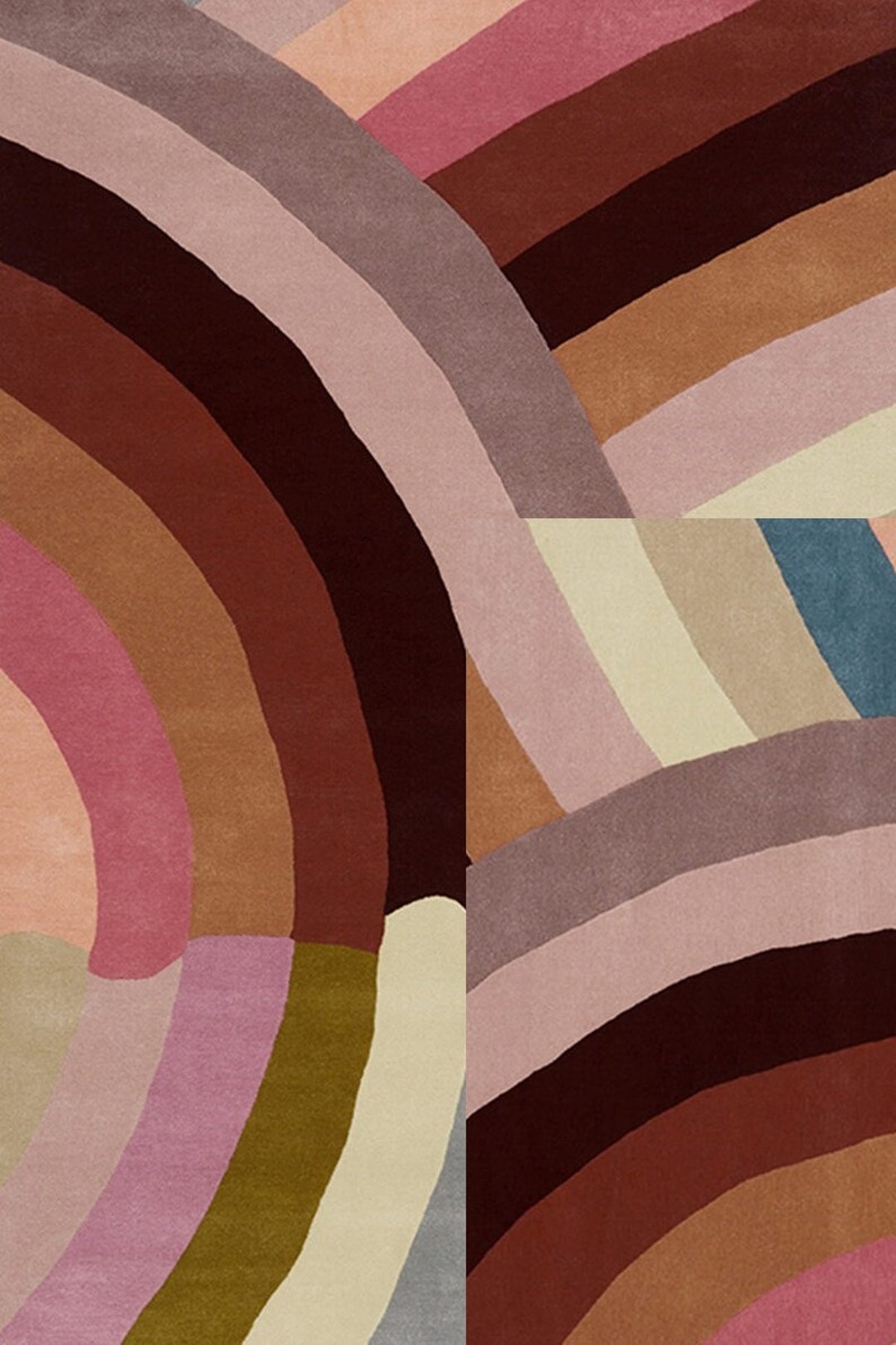 Hand-tufted 100% Wool Multi Colorful Wool Handmade Area Rug Carpet for ...