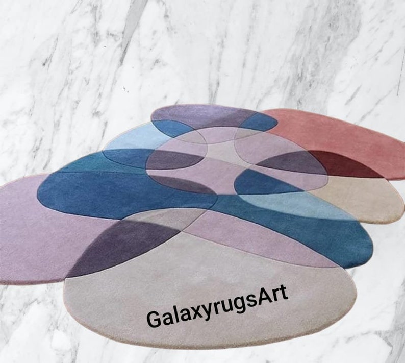 Irregular Shape Hand Tufted Rug/ Abstract Feel for Living - Etsy