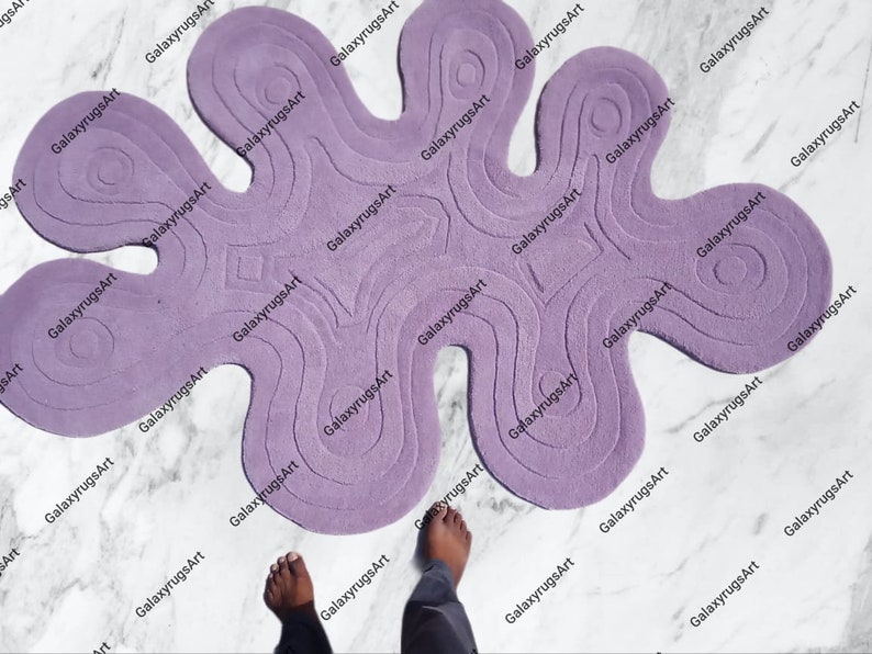 New Premium Amoeba Squiggle Shaped Throw Rug Hand Tuft 100% - Etsy