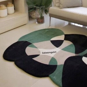 Irregular Shape Hand Tufted Rug/ Abstract Feel for Living Room/ Bedroom ...